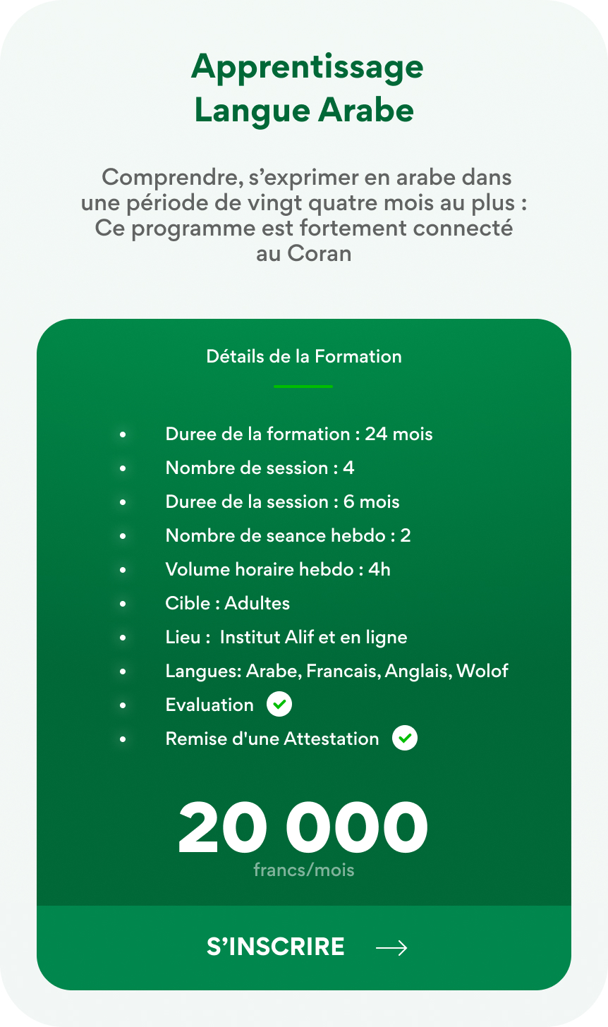 Programmes présentiels - Institut Alif